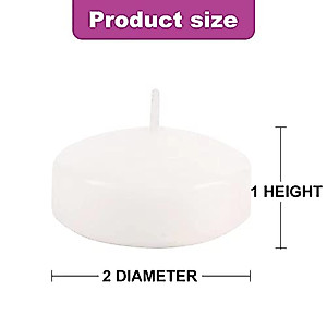 Floating Candles 2” 6 Hour White Unscented Dripless Wax Discs, Floating Candles for centerpieces, Cylinder Vases, Wedding, Party, Pool, Holiday