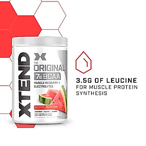 XTEND Original BCAA Powder Watermelon Explosion - Sugar Free Post Workout Muscle Recovery Drink with Amino Acids - 7g BCAAs for Men & Women - 30 Servings
