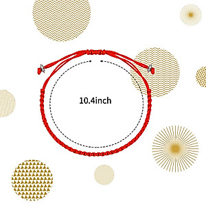 6 Pieces Red Bracelet Protection Red String Bracelet Adjustable Braided Knot Kabbalah Bracelet with Amulet for Protection, Good Luck, Friendship, Graduation, Birthday, Lovers (Basic Style)