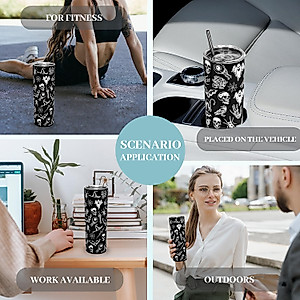 Black Goth Tumbler 20 Oz, Witch Goth Halloween Gifts for Women, Witchy Gothic Halloween Tumbler Coffee Mug Cup Water Bottle Drinking Cup for Cold or Hot Drinks, Halloween Goth Stuff Accessories Things