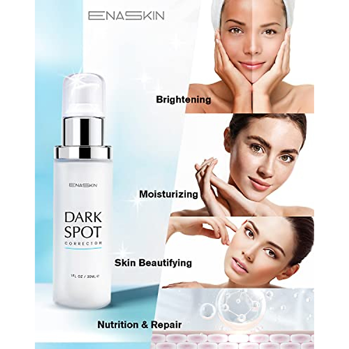 EnaSkin Professional Dark Spot Remover for Face and Body, Perfecting Dark Spot Corrector Serum Treatment, Melasma, Freckle, Sun Spot, Hyperpigmentation, Blemish, Brown Spots for Men&Women(1.0 Fl Oz)