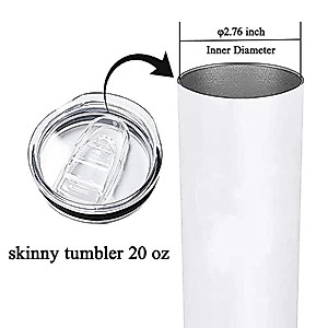 20 oz Skinny Tumbler Replacement Lids 10 Pack, HeyMoly Plastic Splash Resistant Lids Covers Spill Proof for Skinny Tumbler Lid 20 oz, Clear Cup Covers for 2.76 Inch Mouth Tumbler Cooler 10 Pack