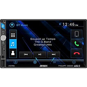 Jensen CR271ML 7 inch LED Digital Multimeda Touch Screen Double Din Car Stereo | SiriusXM-Ready l Push to Talk Assistant | Backup Camera Input | Bluetooth | USB Fast Charging | microSD