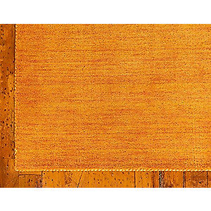 Unique Loom Solid Gava Collection 100% Natural Twisted Wool Modern Terracotta Area Rug (8' x 12')