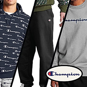 Champion Hoodie for Men Big And Tall Mens Oversized Pullover Fleece Sweatshirt Black