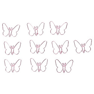 Pssopp 100Pcs Cute Paper Clips, Pink Butterflies Shape Electroplating Process Bookmark Clips for File Classification