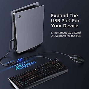 ANDTOBO USB 2.0 A Male to 2 Dual USB Female Jack Y Splitter Hub Power Cord Extension Adapter Cable