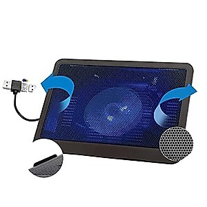 COOSKIN Laptop Cooling Pad, Laptop Cooler Portable 2 USB Ports,Notebook Cooler Cooling Pad Stand Chill Mat with Blue LED Fans,Fits 13-15 inches