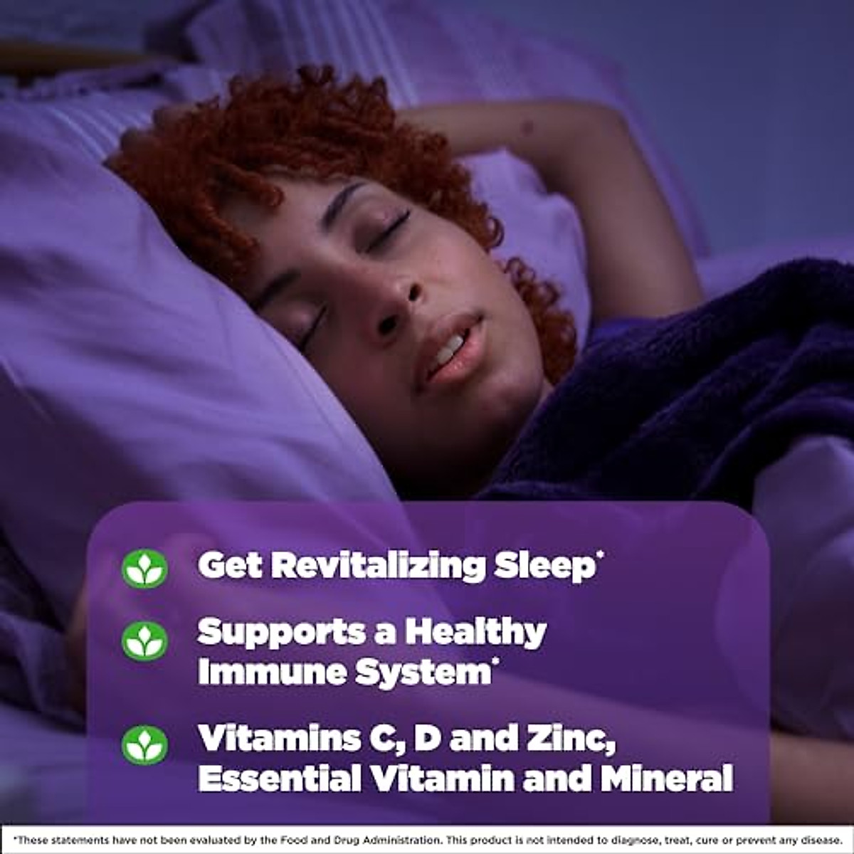 Natrol Sleep+ Immune Health Gummy, Sleep Aid & Immunity Support, Elderberry, Vitamins C, D and Zinc, Drug Free, 50 Berry Flavored Gummies