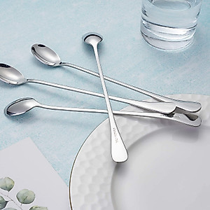 8 Pack Cocktail Spoon Long Handle 9-Inch Ice Tea Spoons Stainless Steel Coffee Ice Cream Stirring Spoon Mixing Spoons