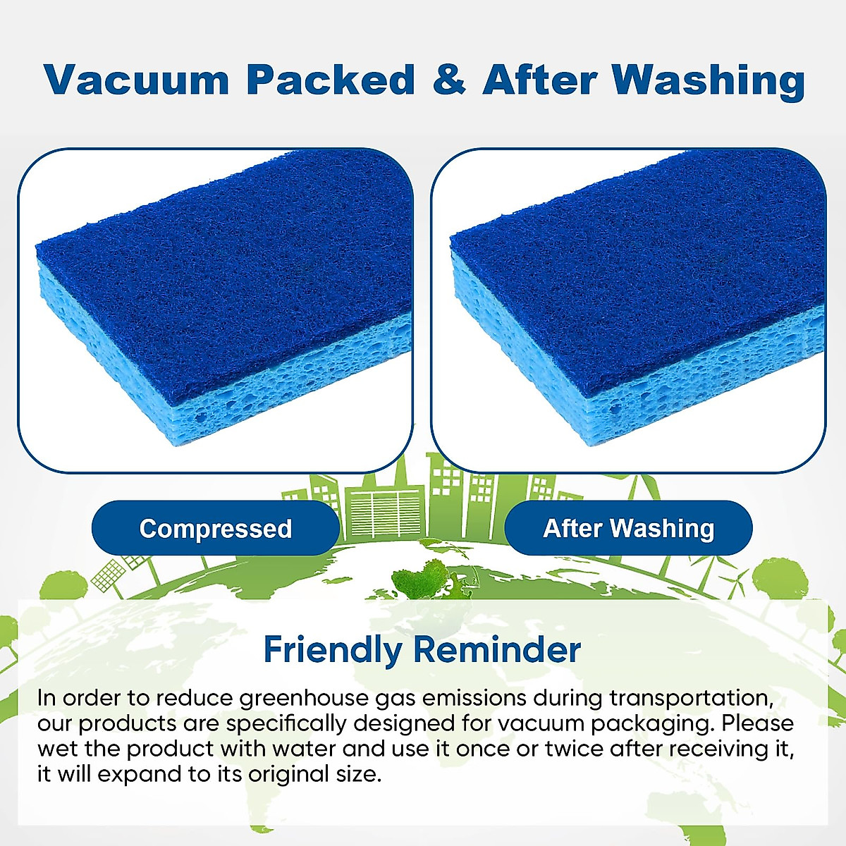 HOMEXCEL Sponges Kitchen 24pcs, Non-Scratch Scrub Dish Sponges, Safe on Non-Stick Cookware,Dual Sided Cleaning Sponges for Kitchen,Household,Bathroom and More