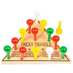 The Dreidel Company Classic Wooden Tic-Tac-Toe Board Games, Great for Prizes, 4.5" (Triangle Game, Single)