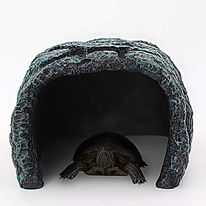 ZHEQOGZH Reptile Rock Hideout Reptile Rock Hide Cave Reptile Hide Away Turtle Hideout for Bearded Dragon Tortoise Small Lizards Fish Amphibians