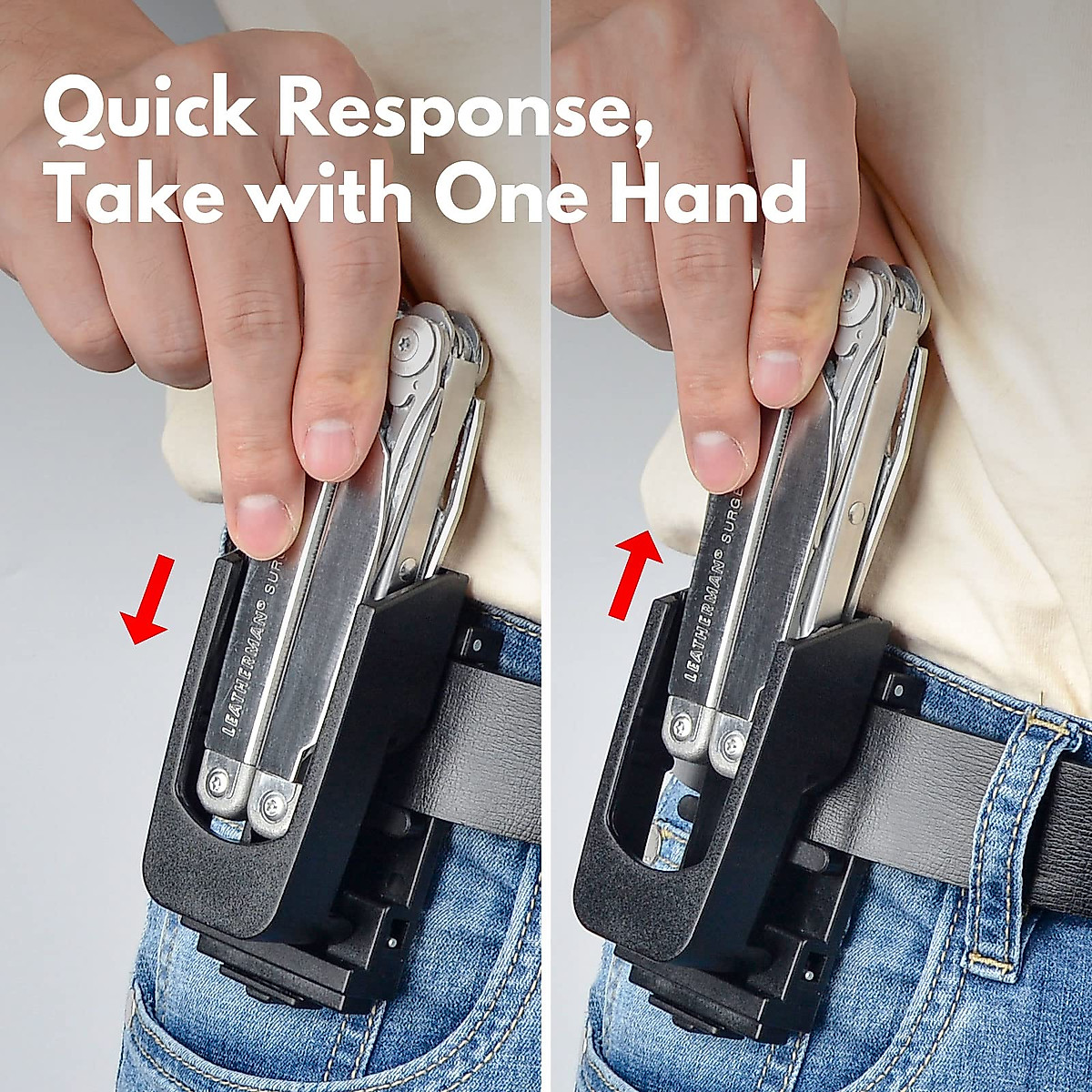 Healvaluefit Heavy Duty Sheath for LEATHERMAN Surge, EDC Belt Holster for Surge, Surge Case with Adjustable and Low-Profile Clip, Accessories for LEATHERMAN Surge