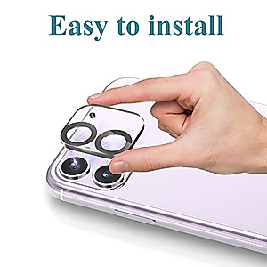 [3 Pack] Compatible for iPhone 11 & iPhone 12 Mini Camera Lens Protector, Ultra HD Clear Tempered Glass Camera Protector, Scratch-Resistant, Case Friendly, Easy Installation, with Night Circle (Transparent)