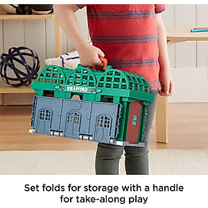 Thomas & Friends Diecast Toy Train & Track Set Knapford Station 2-in-1 Playset & Storage Case for Preschool Kids Ages 3+ Years​