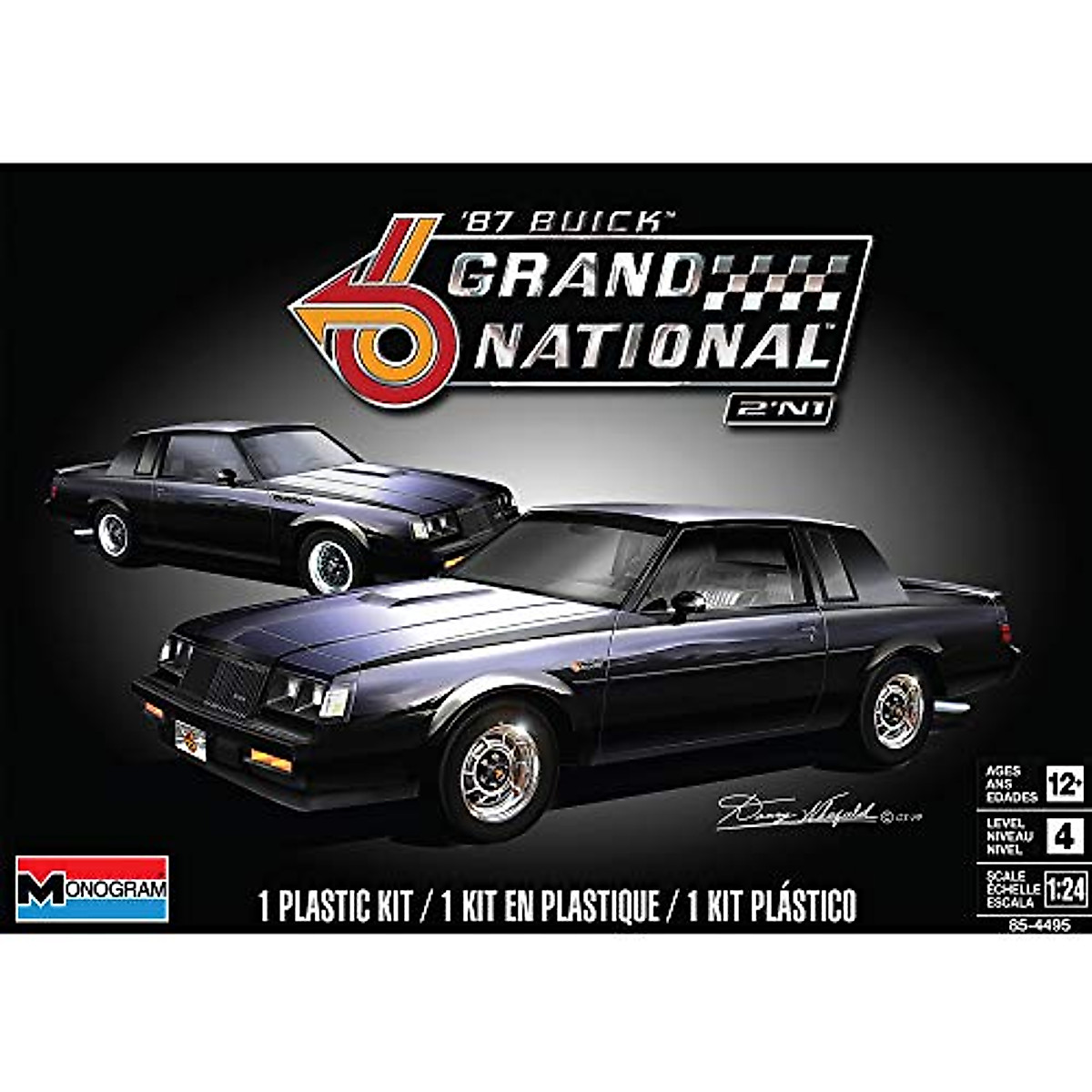 Buick Grand National 2'N1 Revell-'87 Monogram Model Plastic Mounting Kit, 1:24 Scale , Black