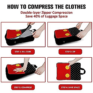 6 Set Compression Packing Cubes Compressed Storage Bags for Carry on Suitcases Packaging Luggage Bags Organizers for Travel