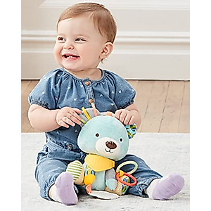 Skip Hop Bandana Buddies Baby Activity and Teething Toy with Multi-Sensory Rattle and Textures, Bear