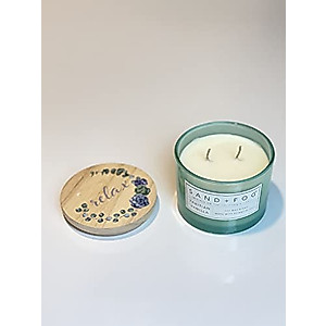 Sand & Fog Tahitian Vanilla Candle in Glass Jar with Wooden lid (12 oz, Green)