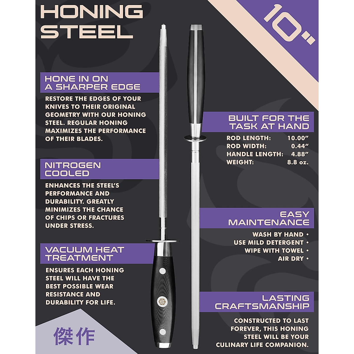 KESSAKU Annihilator Meat Cleaver - 9 inch - Dynasty Series - Stand and Sheath - Razor Sharp Massive Heavy Duty Butcher Knife - 3lbs - 6mm Thickness - German High Carbon Steel - G10 Garolite Handle