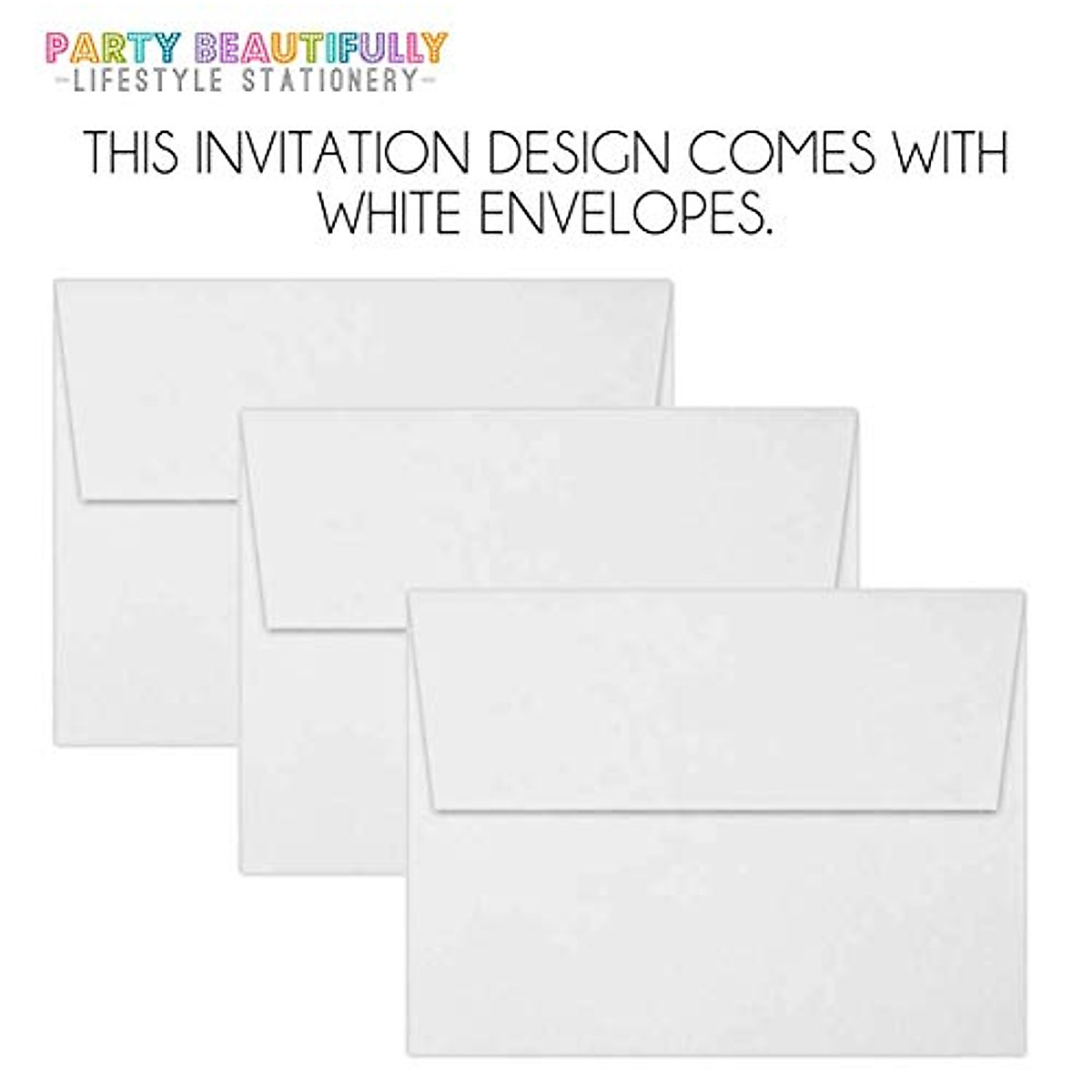 Casual Backyard Wedding Inviations, Set of 10 - Bistro Light Inspired Wedding Invitations With Envelopes