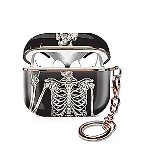 Txocouk for Airpods Pro Case Protective Shockproof Hard Cover with Keychain Cute AirPods Case Cover,airpods case for Girls and Women and Men （Skull Human Skeleton）