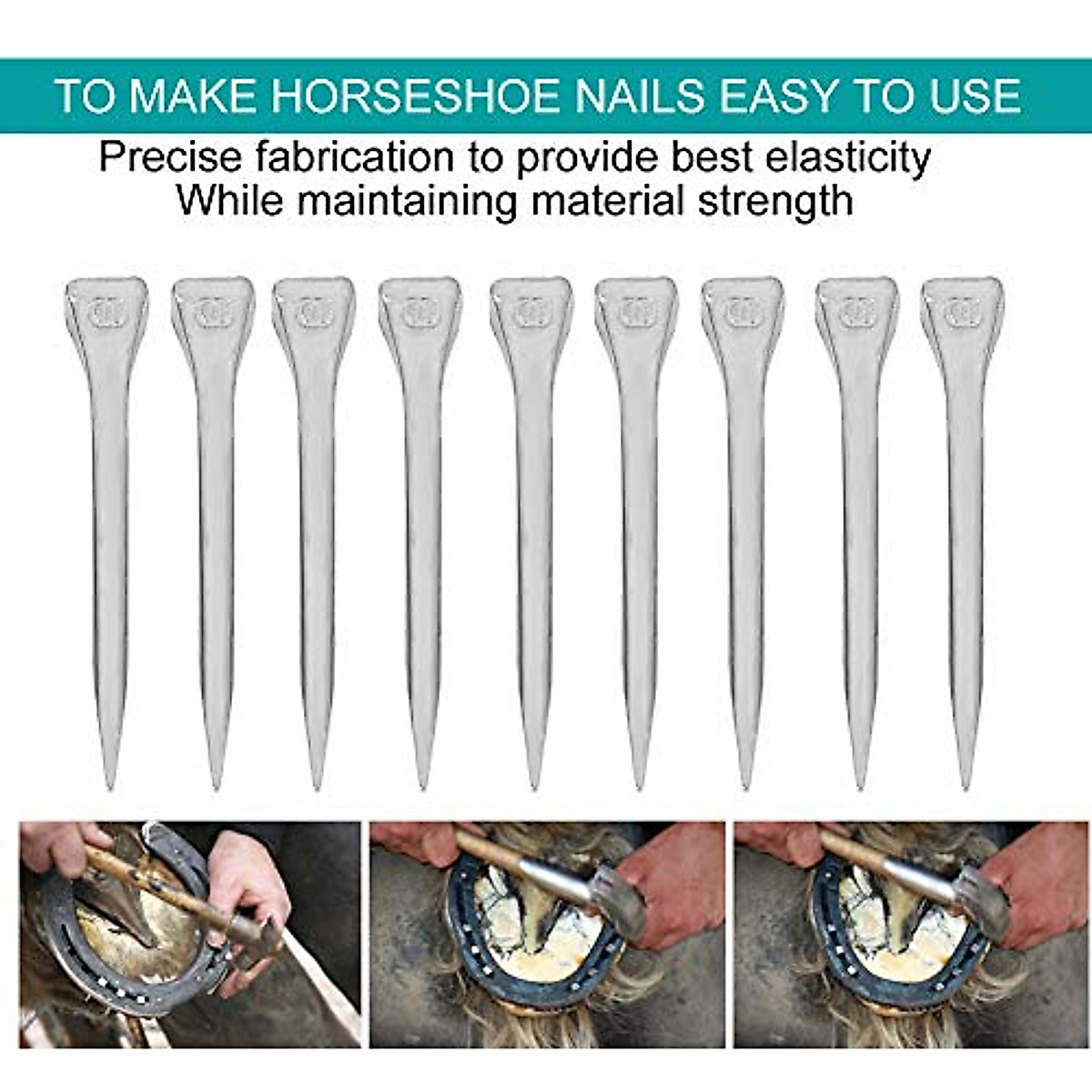 250PCS Horseshoe Nails Steel Hoof Peg Horseshoe Accessory Firmly Horseshoe Nails Horse Tool Accessory