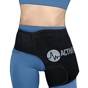 ActiveWrap - Hip Ice Pack Wrap for Hip Pain, Hip Surgery Recovery, Muscular Strains, Tightness and More, 10 x 10-inch Reusable Ice Pack for Injuries, Use for Hot and Cold Therapy, One Size