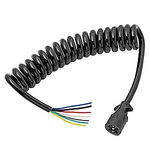 Bargman 54006-044 Connector (Coiled 7-Way Molded Trailer End - 8')
