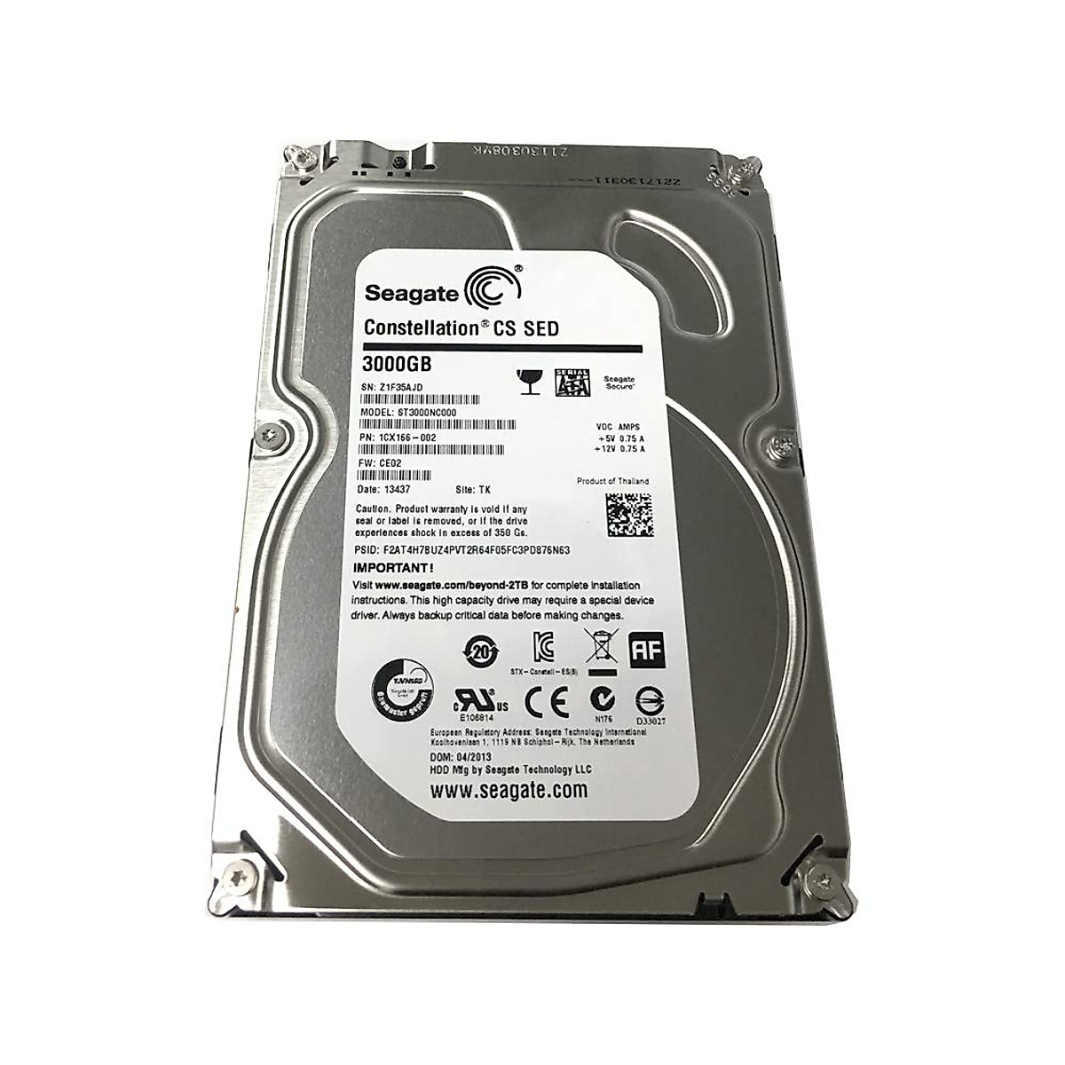 Seagate Enterprise Value HDD - Cloud Storage - 3 TB 7200RPM 6Gb/s 64 MB Cache 3.5 Inch Internal Bare Drive (ST3000NC000)