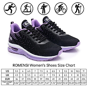 RomenSi Womens Running Shoes Fashion Breathable Tennis Air Cushion Sneakers (Purple US 8.5 B(M)