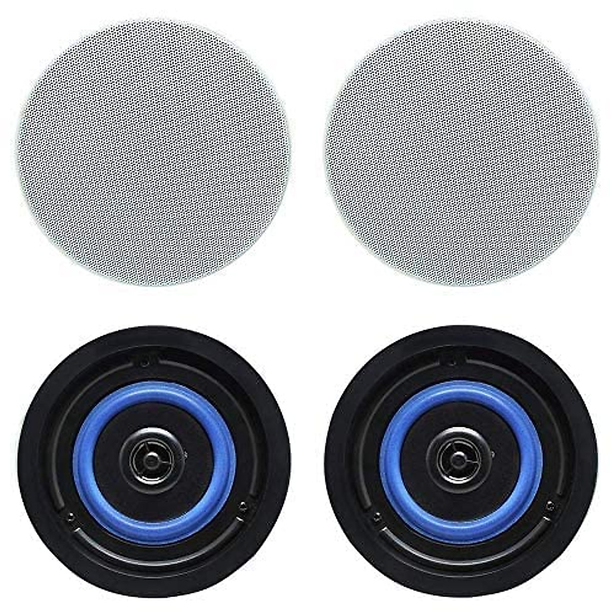 Herdio 320 Watts 2 Way Flush Mount Ceiling Speakers 4 Inches Perfect for Bathroom, Kitchen,Living Room,Office 4 Speakers