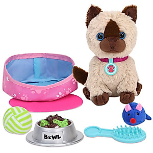 Sophia's Tan Plush Kitten, Bed, Food Bowl and Accessories Set for 18" Dolls, Multicolor