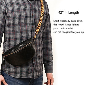 42''Substantial Big Metal Cross-Body Chain Purse Strap Replacement for Mini Wallet,Waist Pack,Chest Bag (Antique Gold,Large)