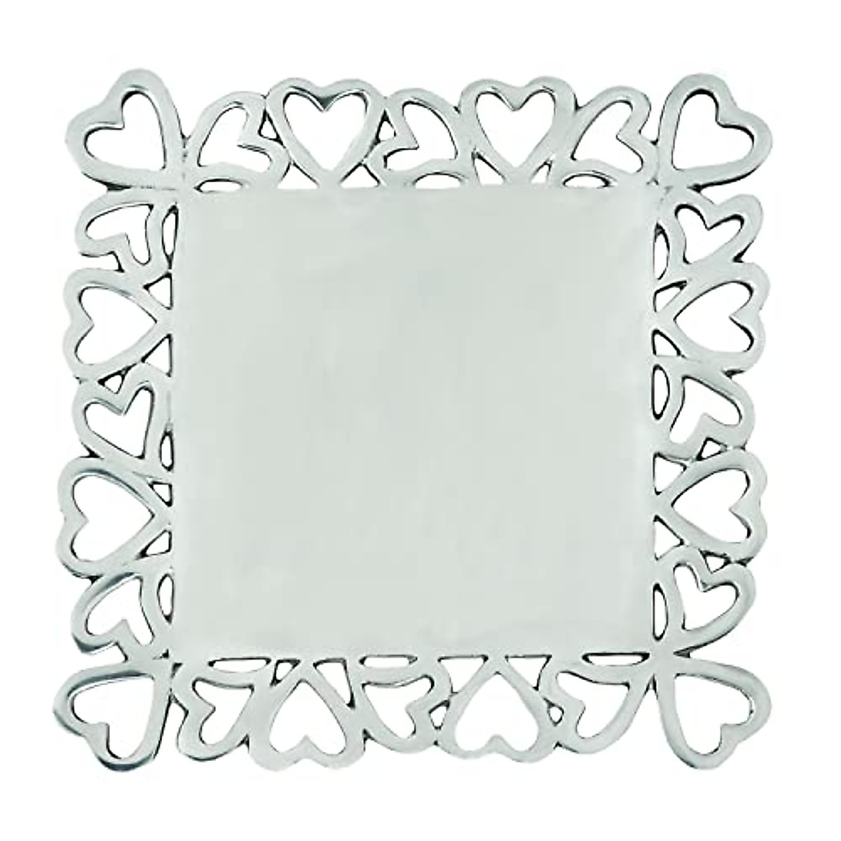 Appetizer Serving Tray Food Platter - 11.82" x 11.82" Heart Metal Fruit Platter Tray for Parties, Dessert Platters for Weddings, Candle Tray, Heart Plates