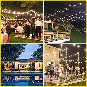 Outdoor String Lights 150ft Outdoor Lights with Waterproof Shatterproof Bulbs 75FTx2pack 56 LEDS Connectable Patio Lights for Indoor Outdoor Backyard Garden Porch Party Led Outdoor String Lights