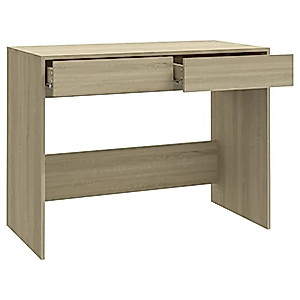 vidaXL Desk Sonoma Oak 39.8"x19.7"x30.1" Engineered Wood
