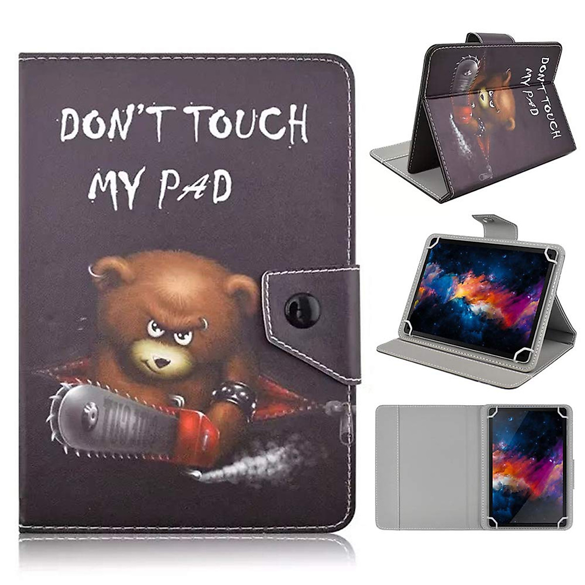 DETUOSI Universal 10.1 inch Tablet Case, 10 inch Tablet Cover, Magnetic Closure Travel Portable Protective Folio Leather Stand Shell Case for All Kinds of 9.6-10.6 inch Android/iOS/Windows Tablet #7