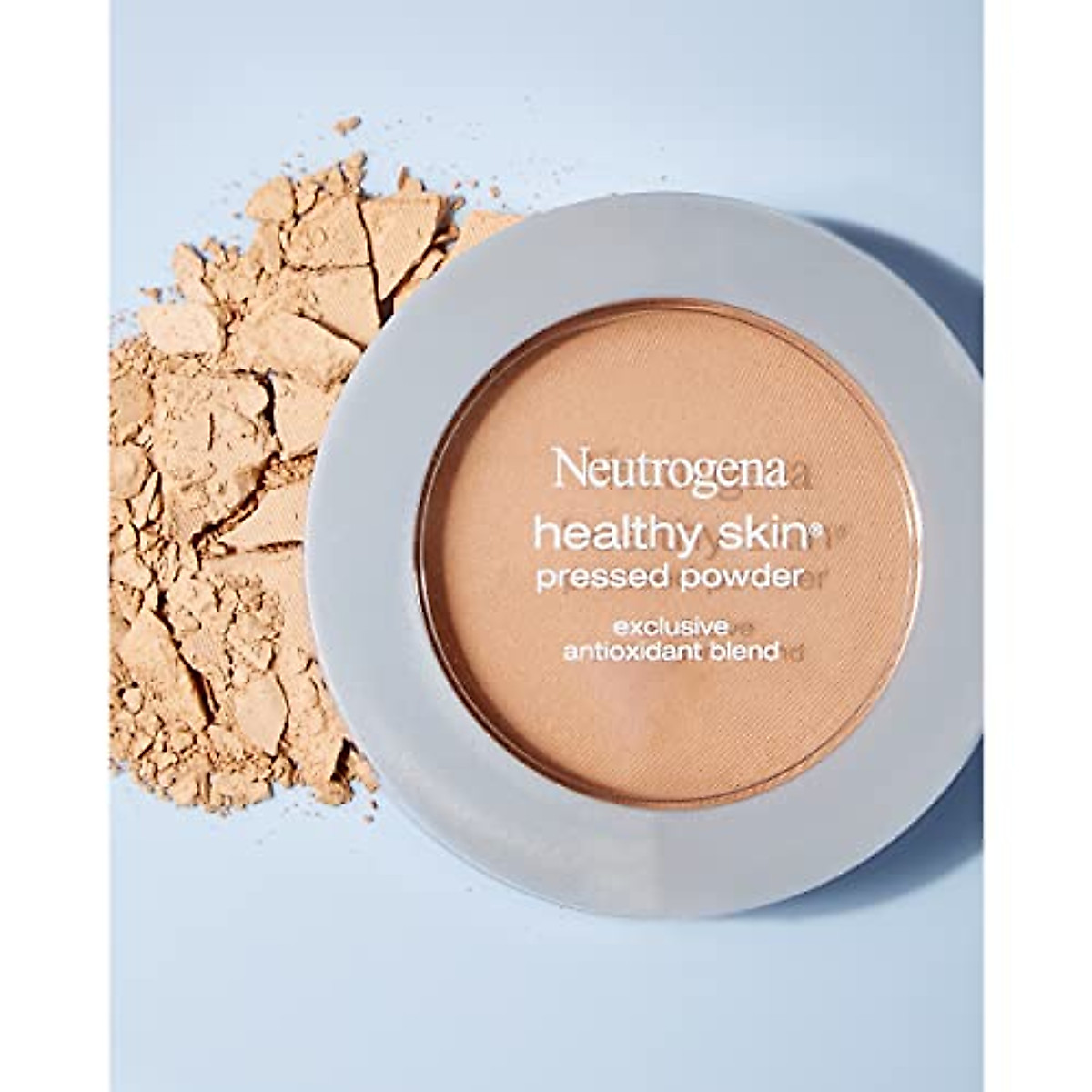 Neutrogena Healthy Skin Pressed Makeup Powder Compact with Antioxidants & Pro Vitamin B5, Evens Skin Tone, Minimizes Shine & Conditions Skin, Light 20.34 oz