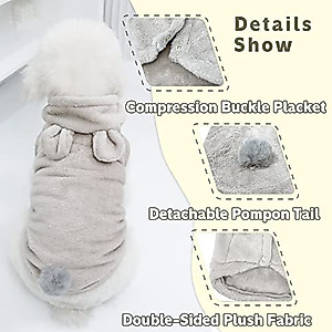 MESHEEN Dog Sweaters for Small Dogs Made of Skin Friendly Soft Double Face Fleece Keep Your Pet Cozy, Adorable Puppy Coat Use Cute Bear Ears Hooded Design…