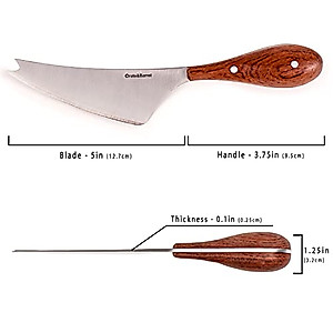 Berghoff Aaron Probyn Stainless Steel Blade 2Pc Provence Hard Cheese Knife 8.25", Soft Cheese Knife 9", Ergonomic Wood Handle, Forged, Sharp, Well Balanced