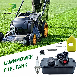 POSEAGLE 494406 Fuel Tank with 795477 Carburetor Replaces 498809, 498809A, 498811, 494407, 494775, 497619, 699660, 794147, 794161, 795469, Briggs and Stratton Fuel Tank