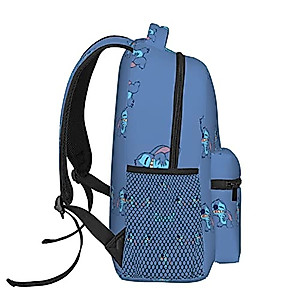Oussma Stitch Backpack Girl's Boy's Adult's 16 Inch Double Strap Shoulder Light Weight School Bookbag Water Resistant Fits Laptop