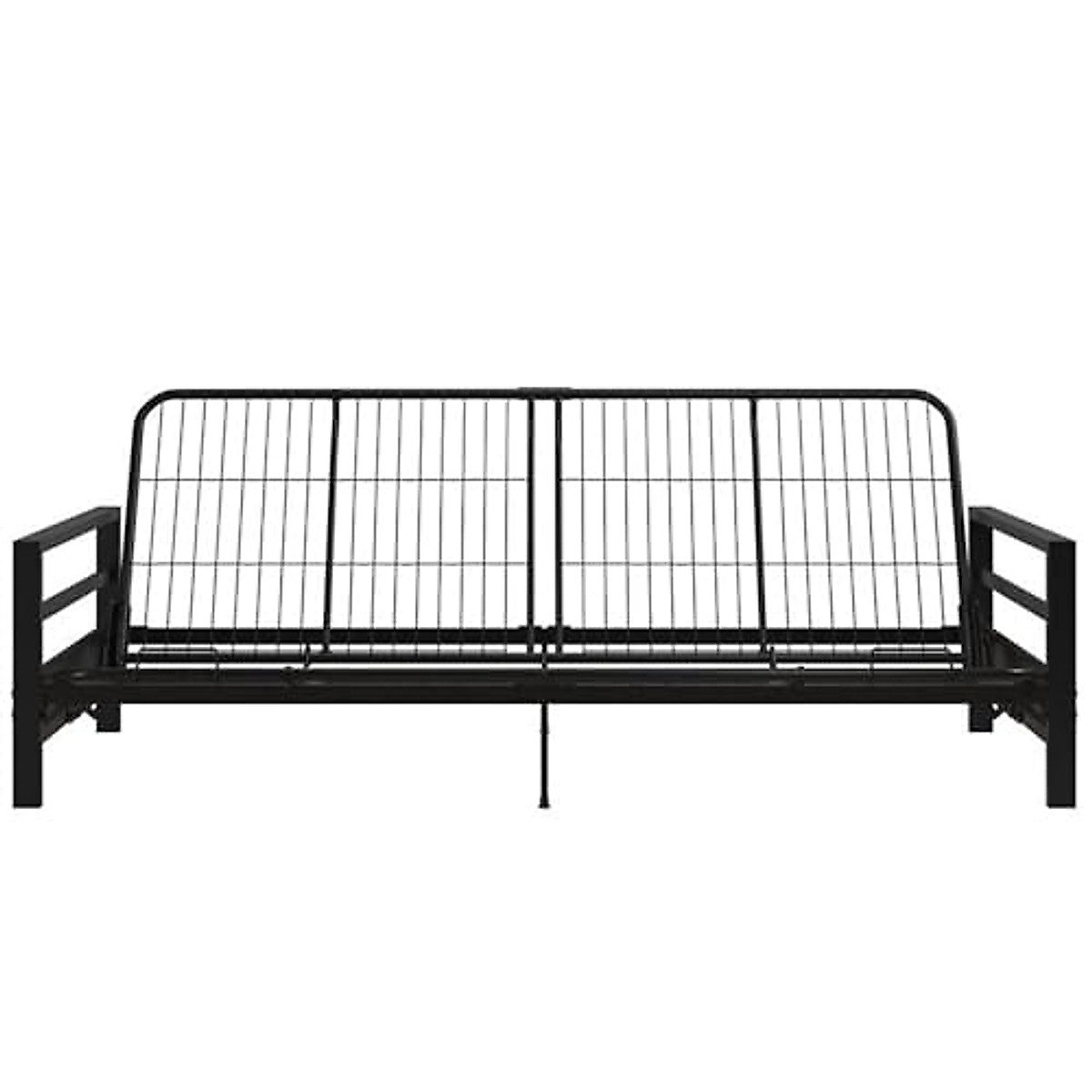 Pemberly Row Classic Design Full Size Metal Futon Frame in Black