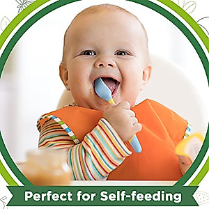 Toddler Utensils Baby Spoons and Forks Set with Case Bendable Self Feeding Training Flatware Silicone Spoon Fork for Kids Babies Children Handle Toddler Set, Green, Pink, Yellow (3 Sets)