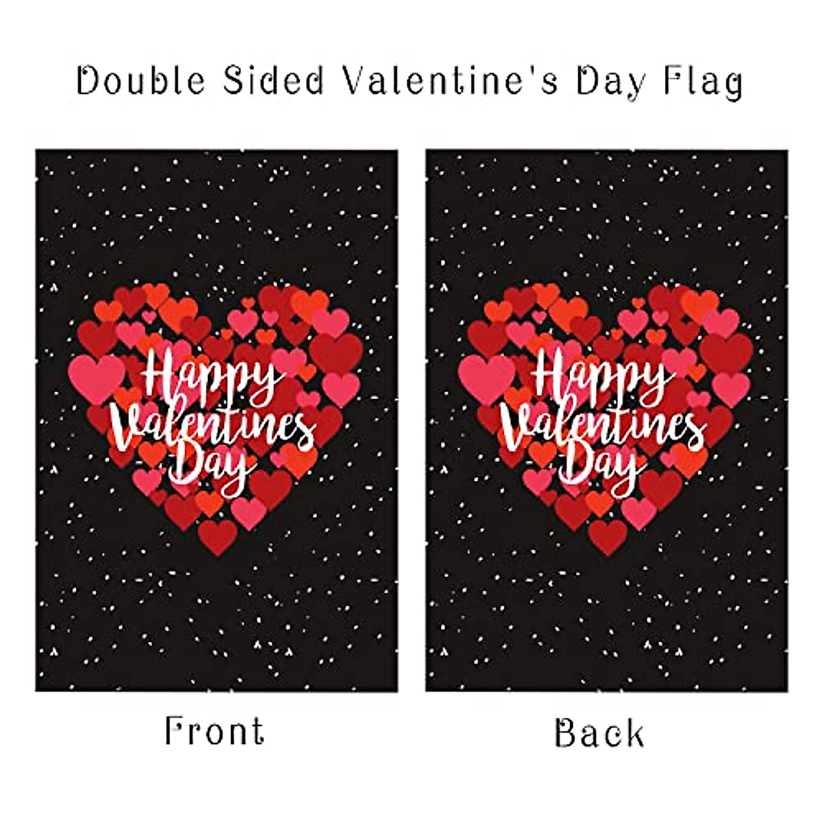 Happy Valentine's Day Flag Red Heart Burlap Garden Flag for Wedding Anniversary Proposal Engagement Patio Lawn Home House Decoration Party 12x18 inch