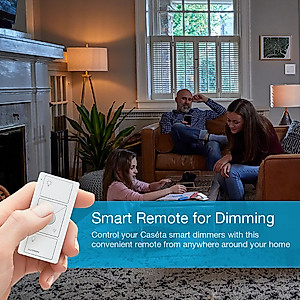 Lutron Pico Smart Remote Control for Caséta Smart Dimmer Switch | PJ2-3BRL-WH-L01R | White