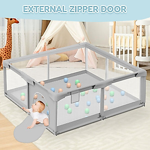 Besuhot Baby Playpen Baby Playard, Playpen for Babies and Toddlers with Gate, 50x50 Baby Fence, Sturdy Safety Playpen, Indoor & Outdoor Kids Activity Center