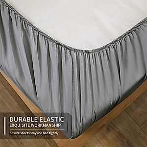 EaseHome Grey Full Size Sheets -Deep Pocket to 18 inches Mattress 4 Piece - Premium Bedding Sheets & Pillowcases Collection-Extra Soft